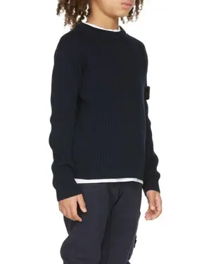 Stone Island Teen Logo-patch Sleeve Jumper