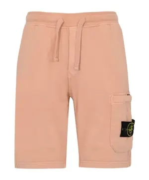 Stone Island Logo Patch Drawstring Shorts - Nude