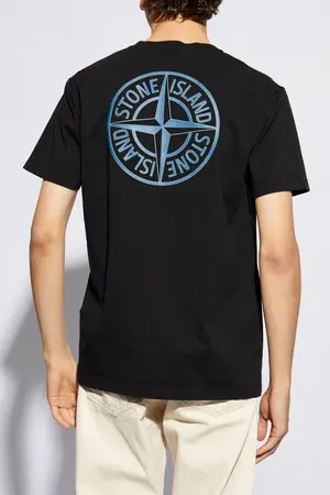 Stone Island Logo Printed Crewneck T-shirt