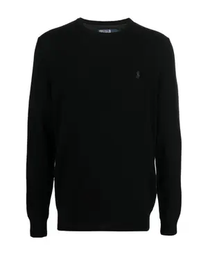 Polo Ralph Lauren Polo Pony Embroidered Knitted Jumper - Black