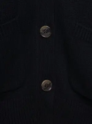 LISA YANG Shoulder Rib Knitted Cardigan