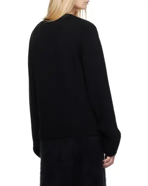 LISA YANG Shoulder Rib Knitted Cardigan