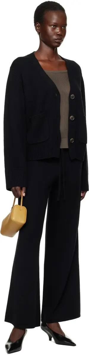 LISA YANG Shoulder Rib Knitted Cardigan