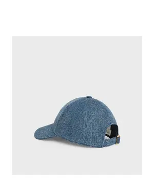Celine Triomphe Baseball Cap In Denim Union Wash