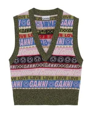GANNI Graphic V-neck Vest