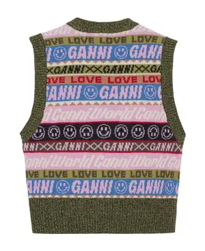 GANNI Graphic V-neck Vest