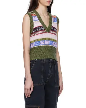 GANNI Graphic V-neck Vest