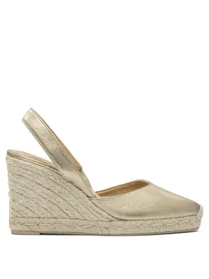 CastaÑer Square Toe Wedge Sandals - Nude