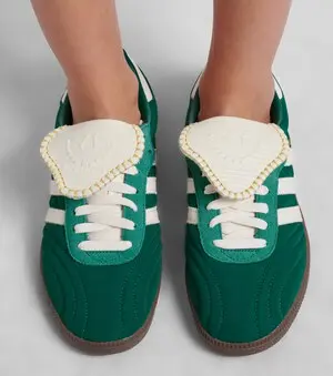 Adidas Samba Lt Suede-trimmed Sneakers - Green