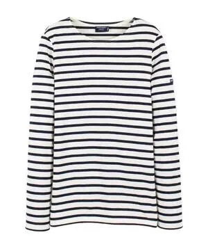 Saint James Striped Crewneck T-shirt - White