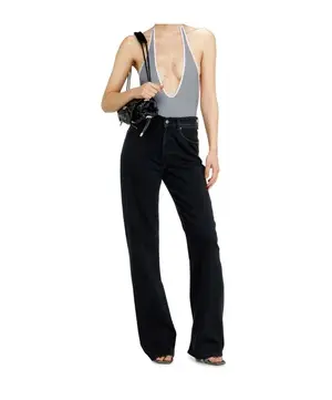 DIESEL® Allie-d-core Houndstooth Plunge Halterneck One-piece Swimsuit