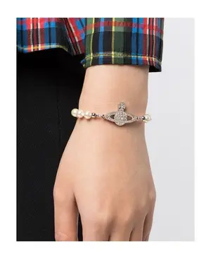 VIVIENNE WESTWOOD Mini Bas Relief Pearl Bracelet