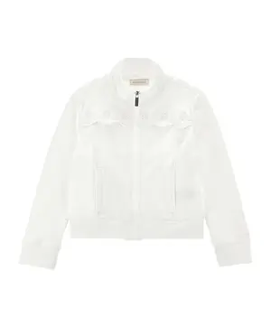 Monnalisa Floral Lace Detail Zip-up Sweatshirt