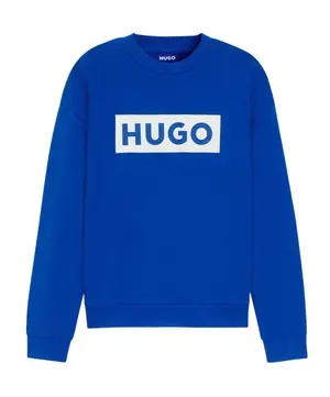Hugo Boss Logo Printed Crewneck Sweatshirt - Blue