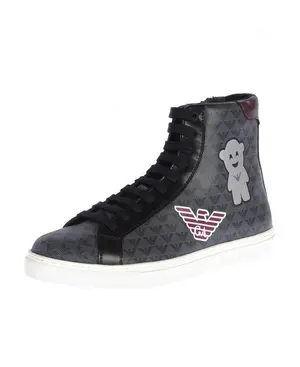 Emporio Armani Round Head Flat High-top Sneakers