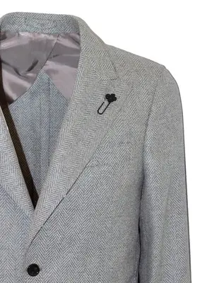 LARDINI Herringbone Single-breasted Blazer