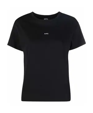 A.p.c. Logo Printed Crewneck T-shirt - Black