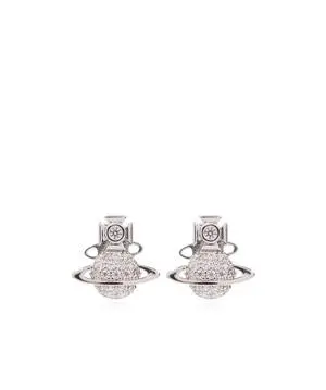 VIVIENNE WESTWOOD Crystal-embellished Orb Stud Earrings - White
