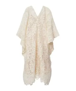 Oscar De La Renta Guipure Lace Kaftan - Nude