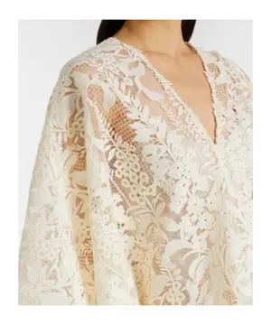 Oscar De La Renta Guipure Lace Kaftan