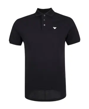 Emporio Armani Logo Lapel Polo Shirt - Black