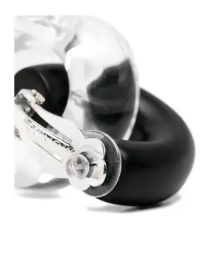 MONIES Havana Interlocking Hoop Earrings - White