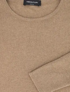 Fabiana Filippi Long-sleeved Crewneck Jumper With Slit Detailing