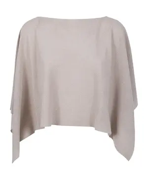 D.exterior Metallic Knit Cape - Nude