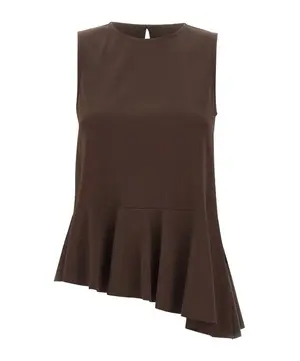 KAOS Asymmetric Ruffled Hem Top