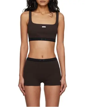 ENTIRE STUDIOS Ribbed Lounge Shorts With Button Detail