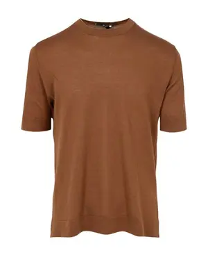 PT TORINO Cotton-silk Blend T-shirt - Brown