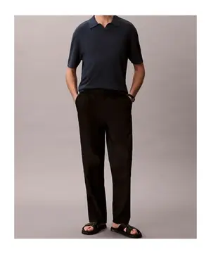 Calvin Klein Linen Blend Open Collar Polo Shirt