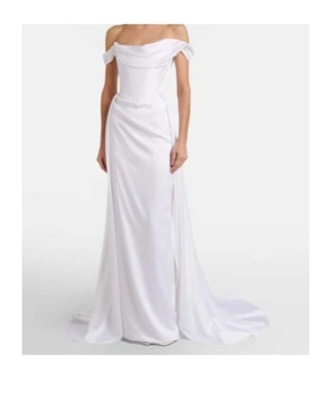 VIVIENNE WESTWOOD Nova Grace Satin Bustier Gown - White