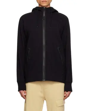 C.P. COMPANY Logo-printed Drawstring Zip-up Hoodie