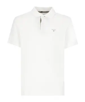 Barbour Tartan-trim Embroidered-logo Polo Shirt - White