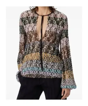 Missoni Embroidered Lace Crew Neck Blouse