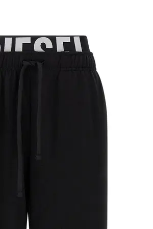 DIESEL® Logo Waistband Drawstring Wide Leg Pants
