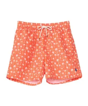 Polo Ralph Lauren Palm-pattern Embroidered Swim Shorts - Pink