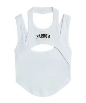 BARROW Cutout Ribbed Top - White