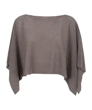 D.exterior Metallic Knit Cape - Gray