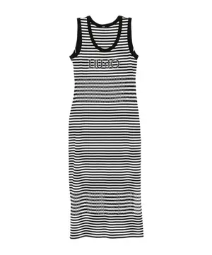 Liu Jo Striped-pattern Midi Dress - Black
