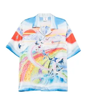 Casablanca Teacher Butterfly Landscape Shirt - White