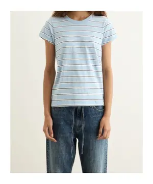 RAG  BONE Slub Stripe T-shirt - Light Blue