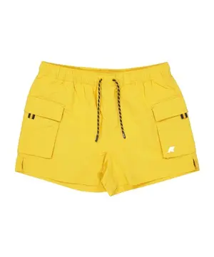 K-WAY Mellow Flap-pocket Drawstring Swim Shorts - Yellow