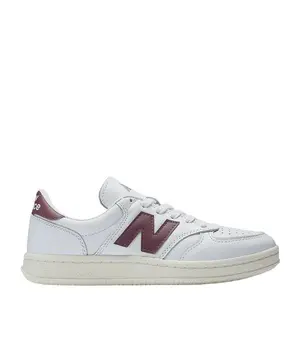 NEW BALANCE T500 Logo-patch Leather Sneakers - White