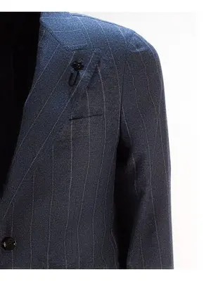 LARDINI Single Breasted Striped Blazer