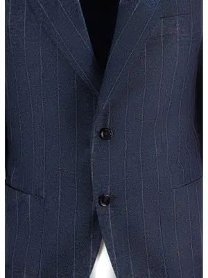 LARDINI Single Breasted Striped Blazer