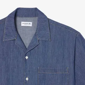 Lacoste Relaxed Fit Open Neck Denim Shirt