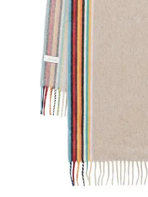 Paul Smith Striped-border Cashmere Scarf