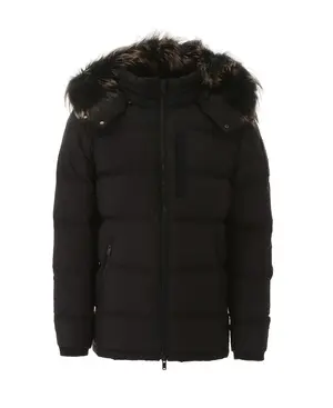 Moose Knuckles Southdale Fur Trimmed Hooded Puffer Jacket - Black